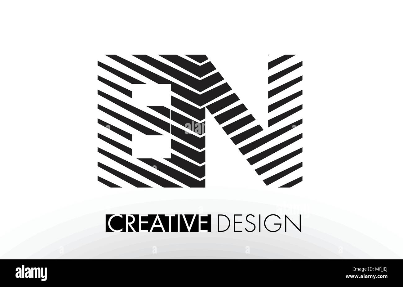 EN E N Lines Letter Design with Creative Elegant Zebra Vector ...