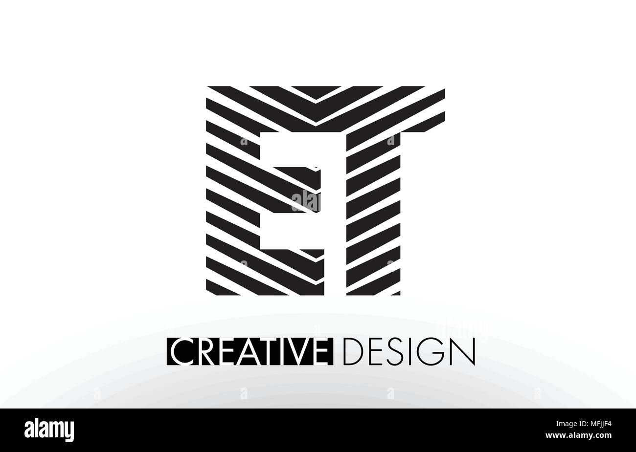 ET E T Lines Letter Design with Creative Elegant Zebra Vector ...