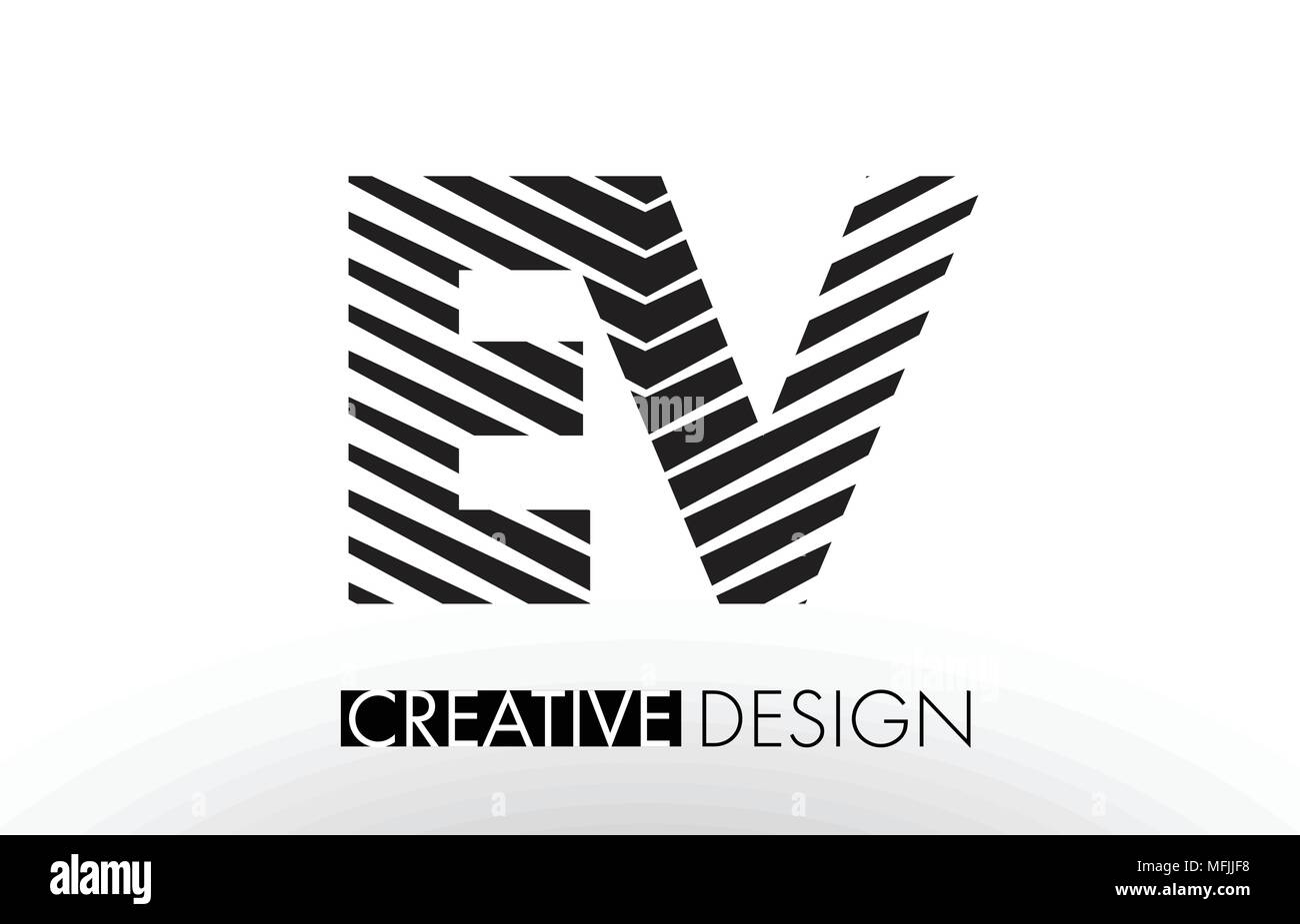 EV E V Lines Letter Design with Creative Elegant Zebra Vector ...