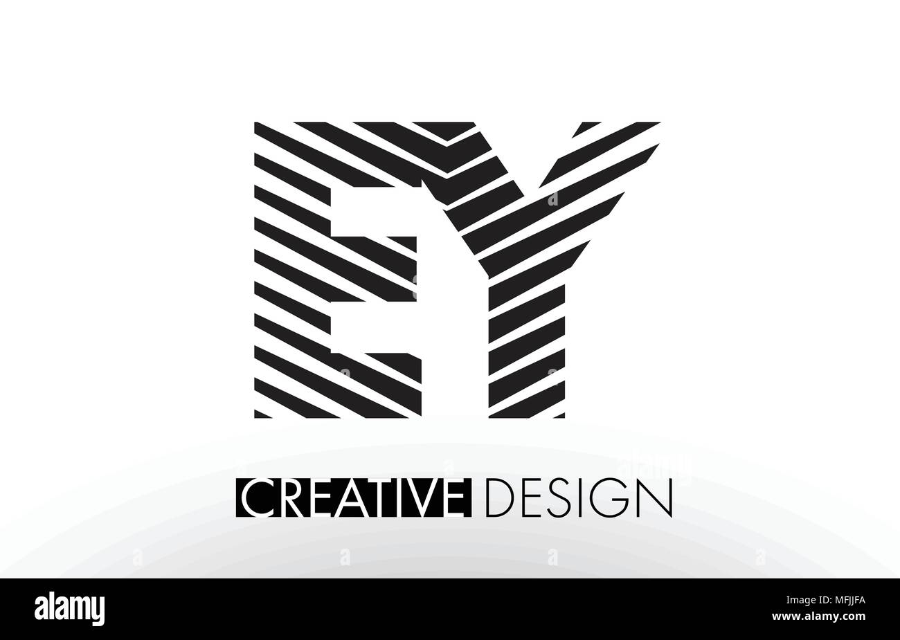EY E Y Lines Letter Design with Creative Elegant Zebra Vector ...