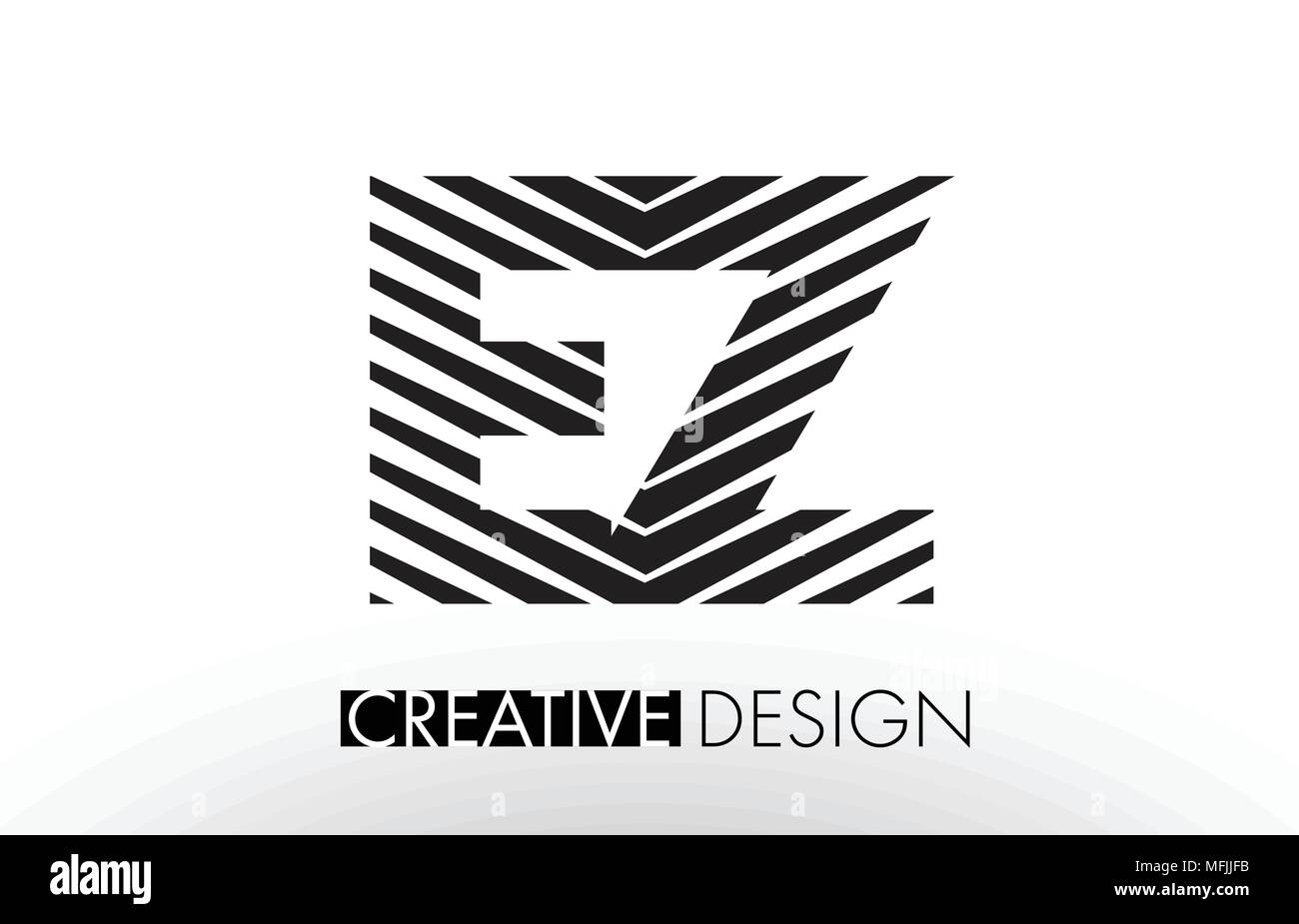 EZ E Z Lines Letter Design with Creative Elegant Zebra Vector ...