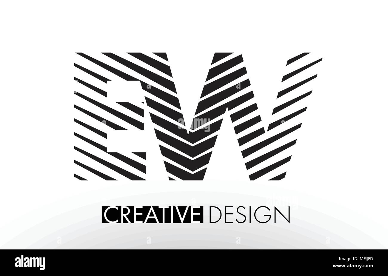 EW E W Lines Letter Design with Creative Elegant Zebra Vector ...