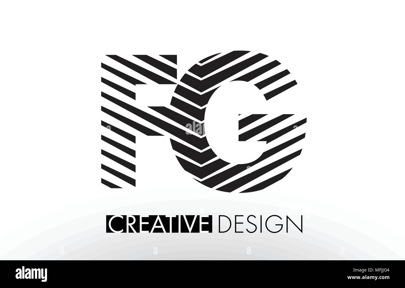FG F G Lines Letter Design with Creative Elegant Zebra Vector ...
