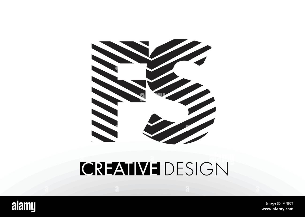 FS F S Lines Letter Design with Creative Elegant Zebra Vector ...