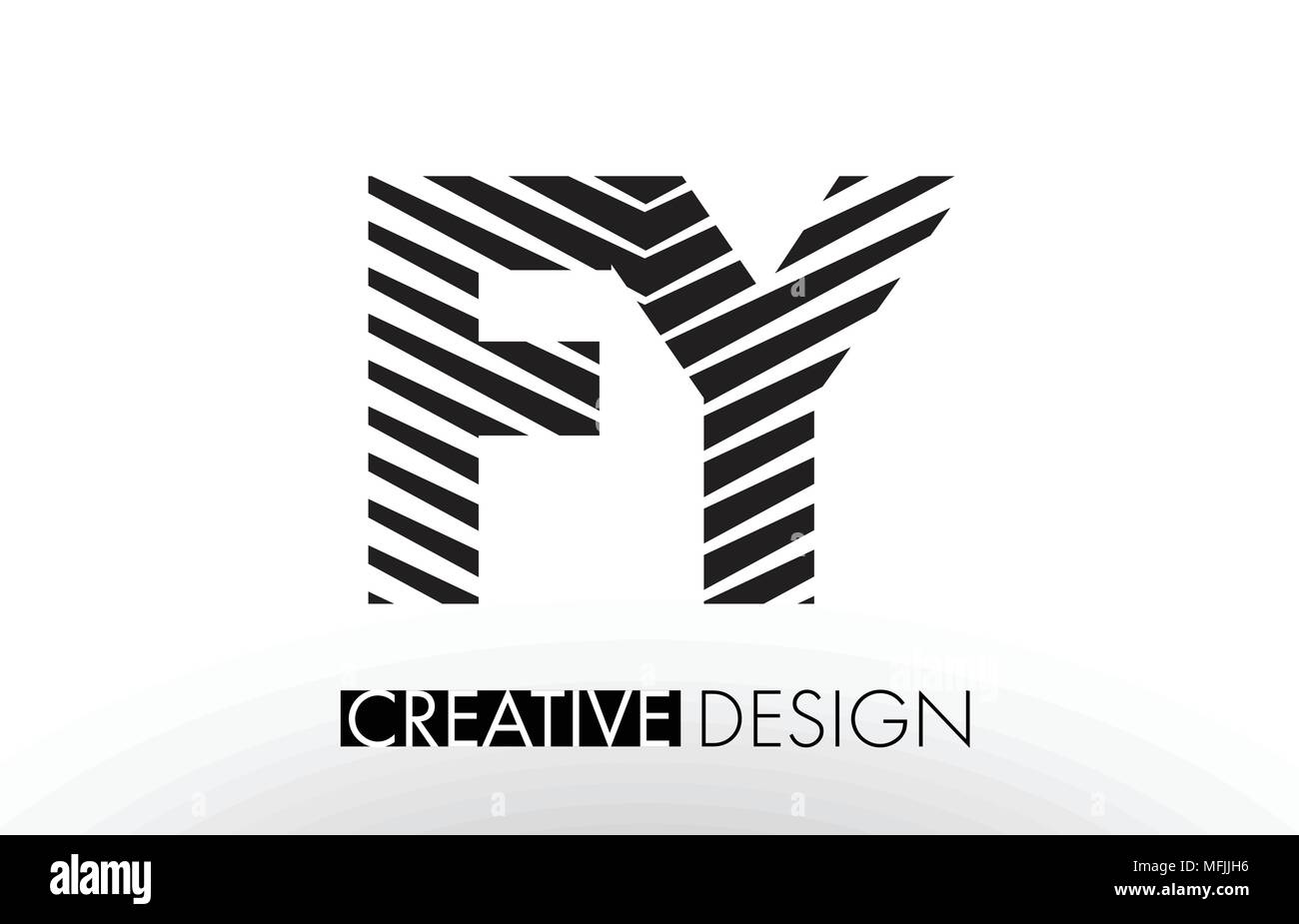 FY F Y Lines Letter Design with Creative Elegant Zebra Vector ...