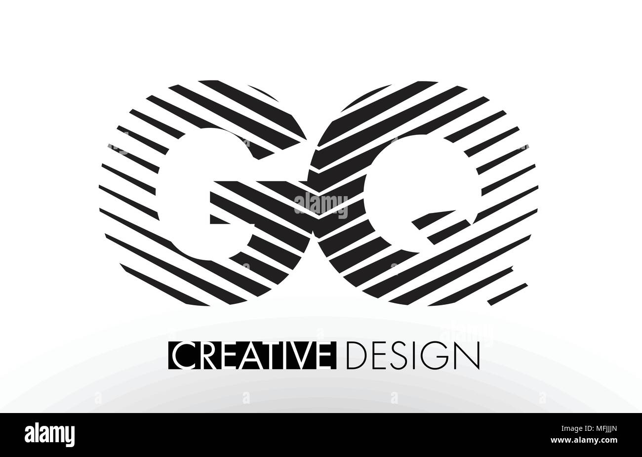 Gq G Q Lines Letter Design With Creative Elegant Zebra Vector Illustration Stock Vector Image