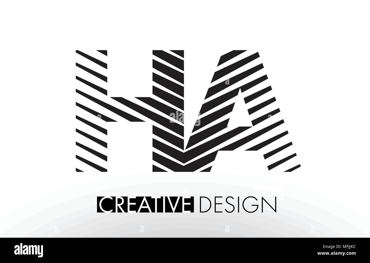 HA H A Lines Letter Design with Creative Elegant Zebra Vector ...