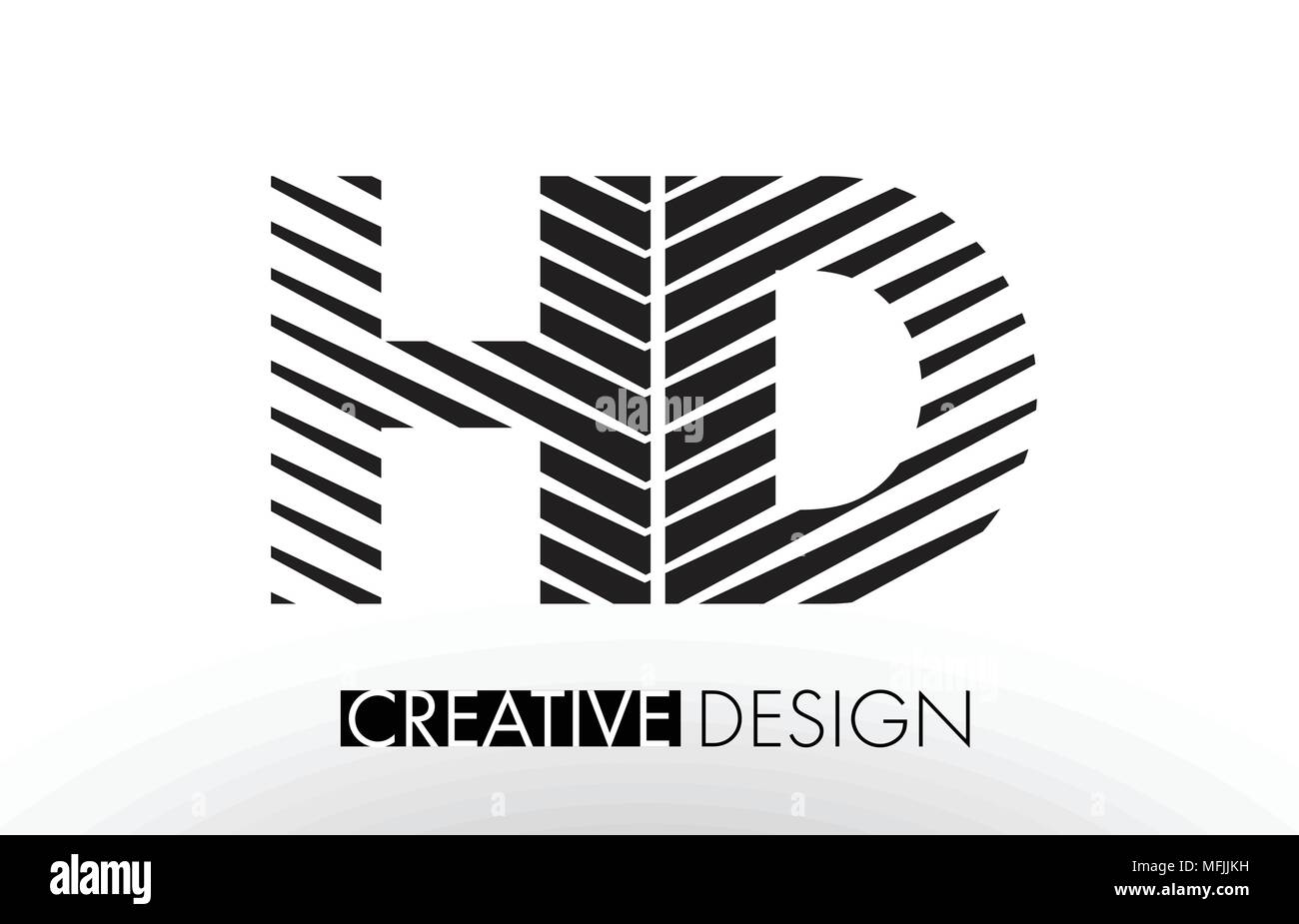 HD H D Lines Letter Design with Creative Elegant Zebra Vector ...
