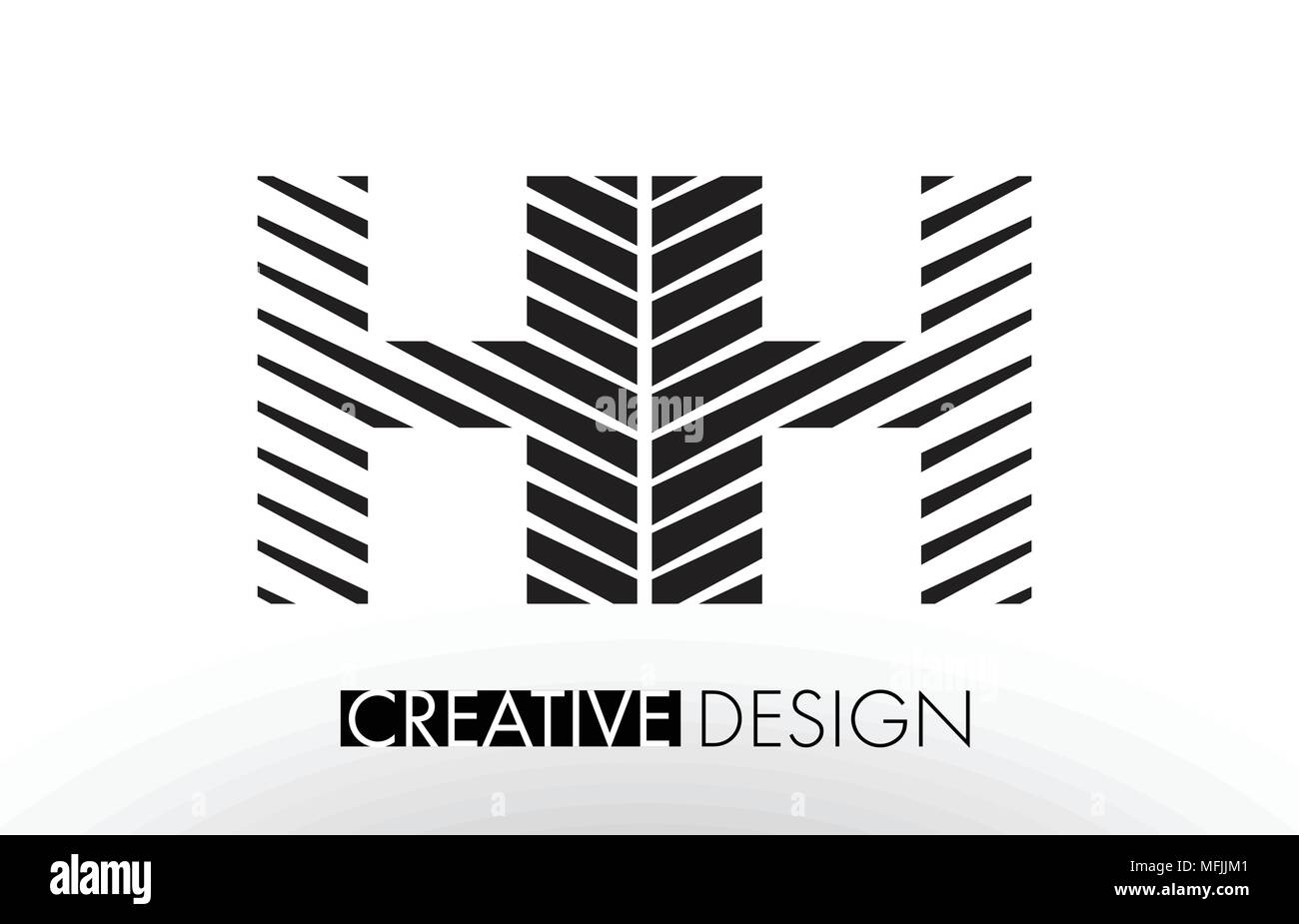 HH H H Lines Letter Design with Creative Elegant Zebra Vector ...