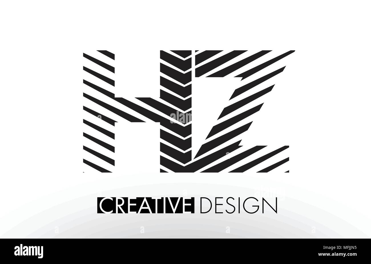 HZ H Z Lines Letter Design with Creative Elegant Zebra Vector ...
