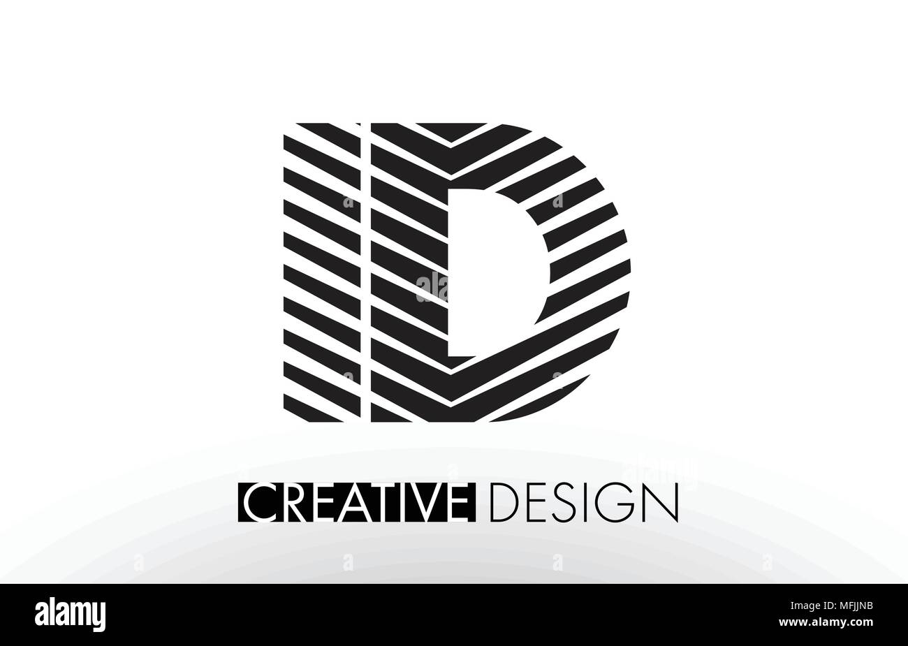 ID I D Lines Letter Design with Creative Elegant Zebra Vector ...