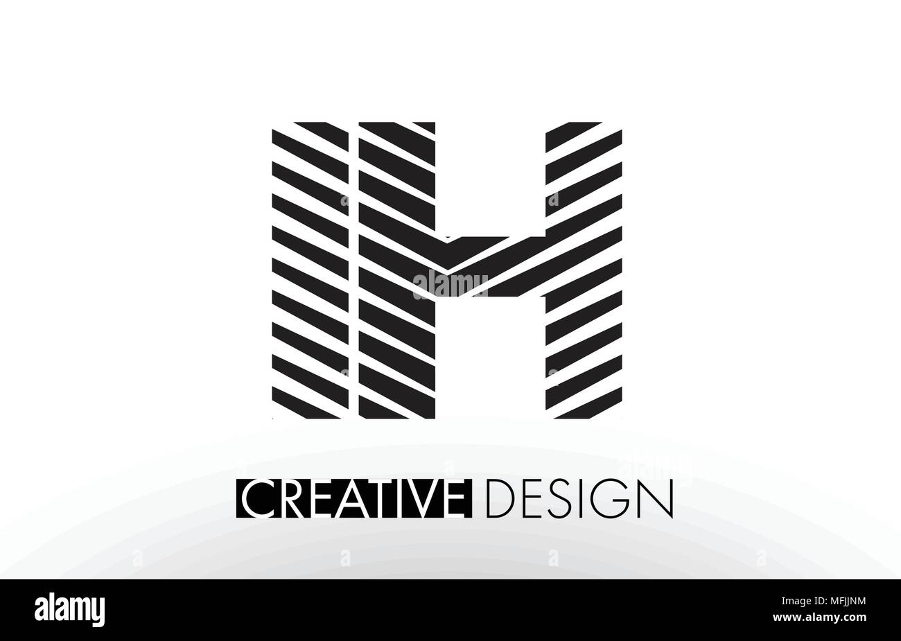 Ih I H Lines Letter Design With Creative Elegant Zebra Vector Illustration Stock Vector Image