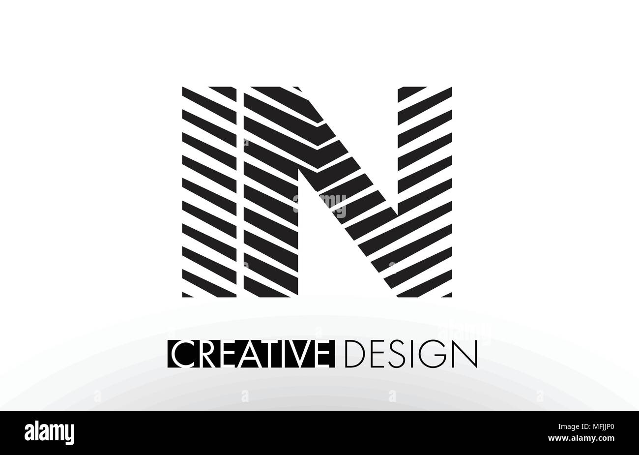 IN I N Lines Letter Design with Creative Elegant Zebra Vector ...