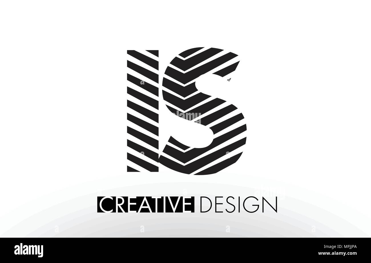 IS I S Lines Letter Design with Creative Elegant Zebra Vector ...