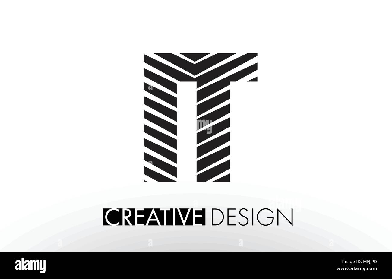 IT I T Lines Letter Design with Creative Elegant Zebra Vector ...