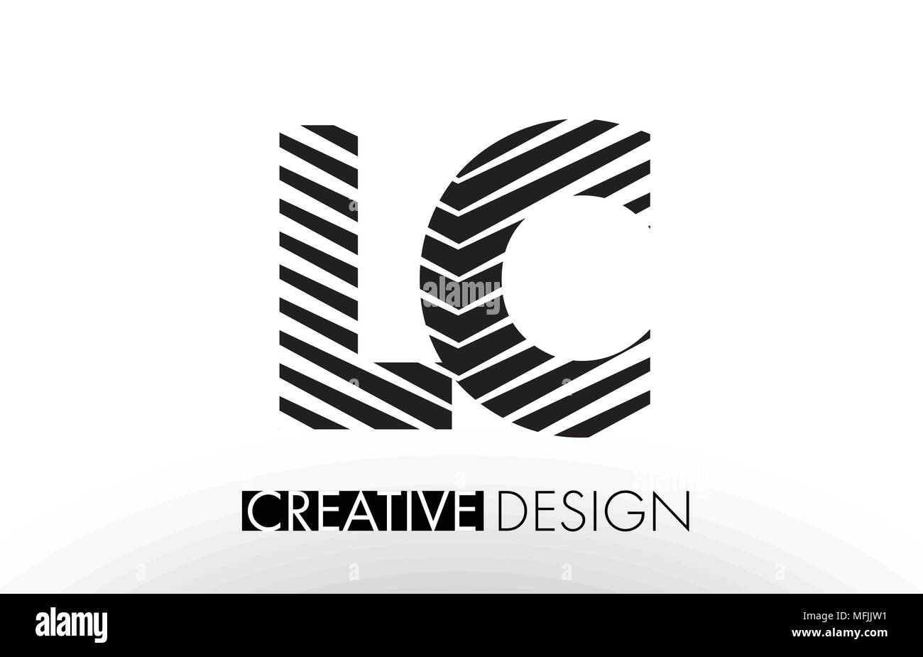 LC L C Lines Letter Design with Creative Elegant Zebra Vector ...