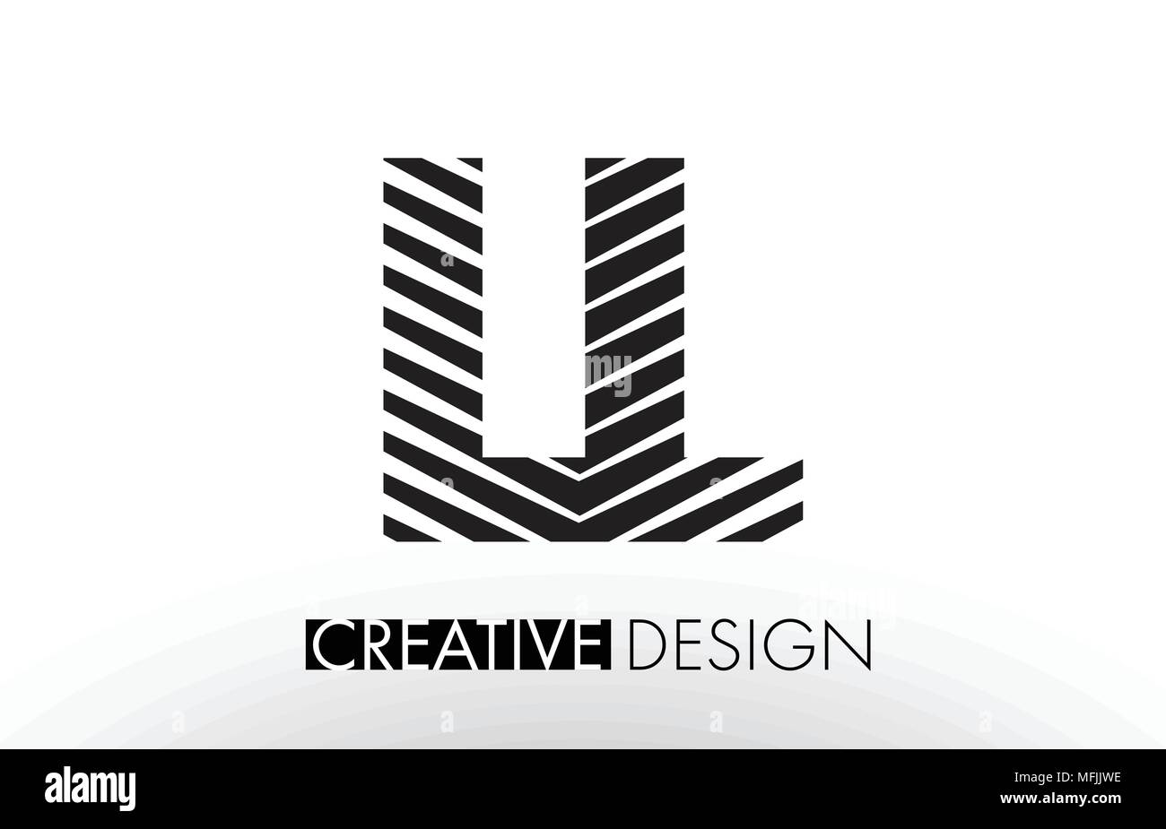 LL L Lines Letter Design with Creative Elegant Zebra Vector ...