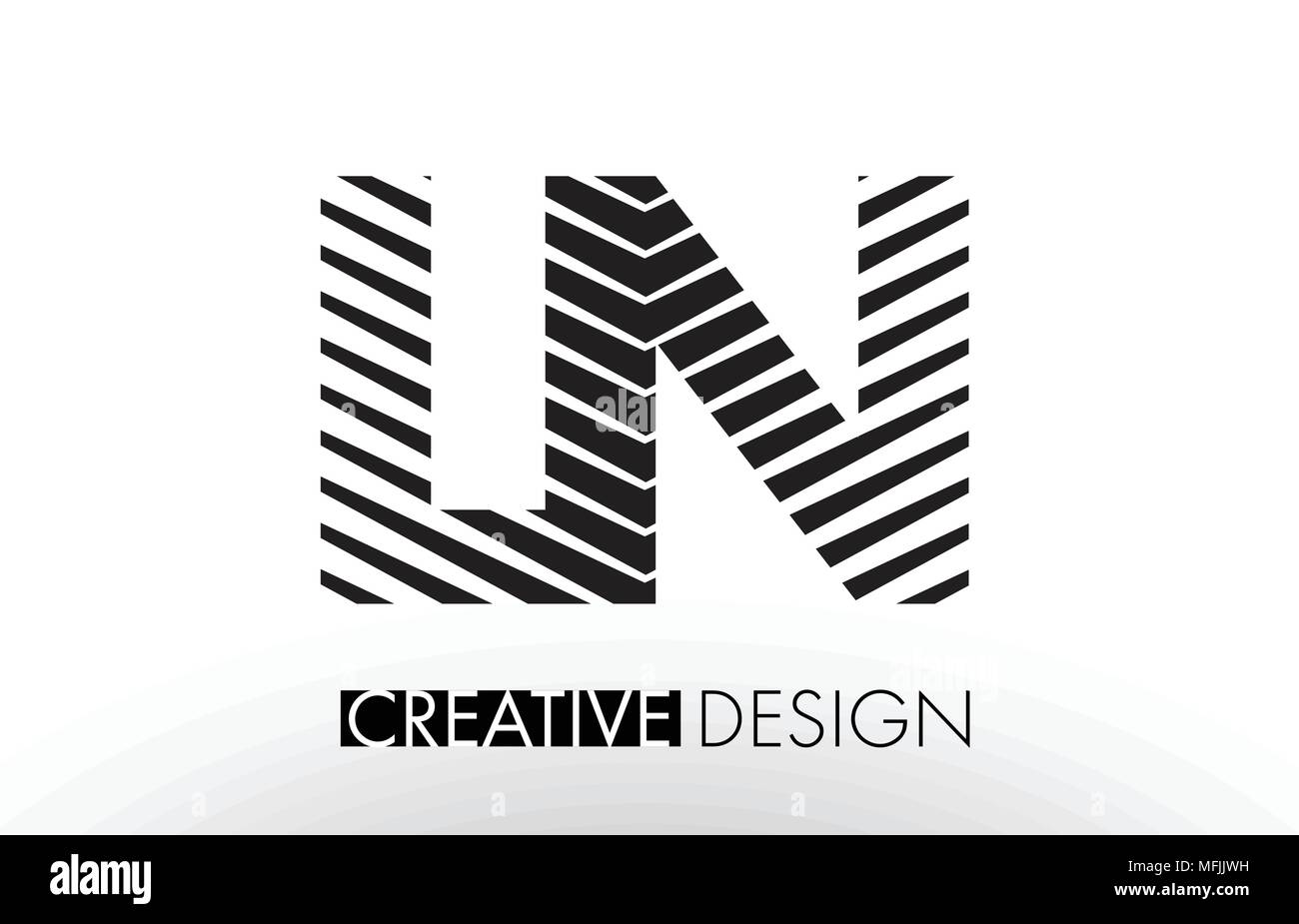 LN L N Lines Letter Design with Creative Elegant Zebra Vector ...