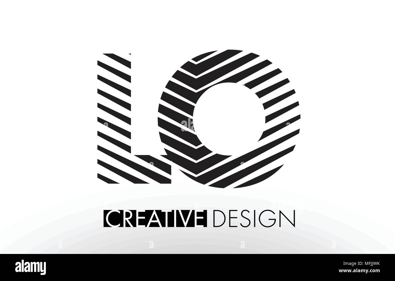 LO L O Lines Letter Design with Creative Elegant Zebra Vector ...