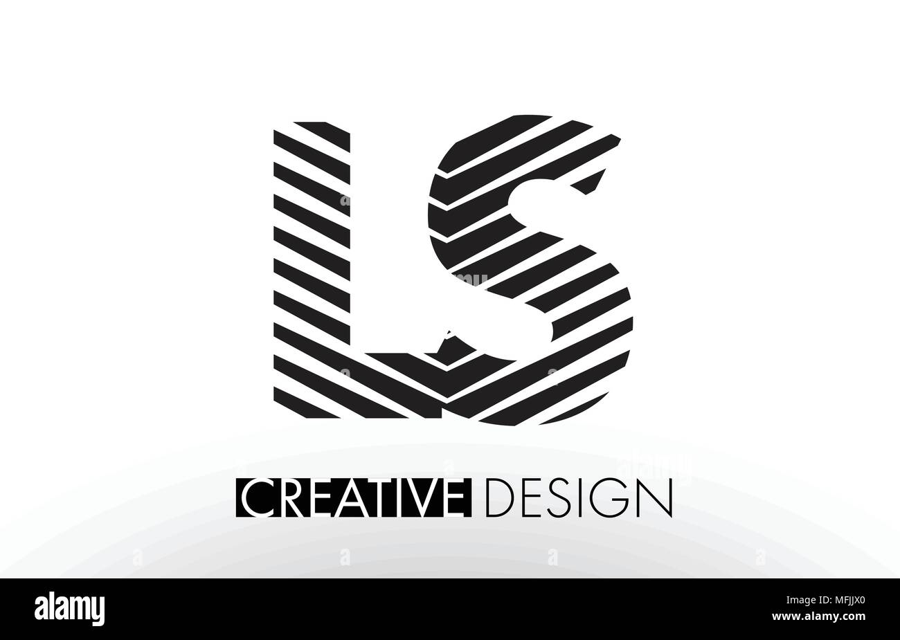 LS L S Lines Letter Design with Creative Elegant Zebra Vector ...