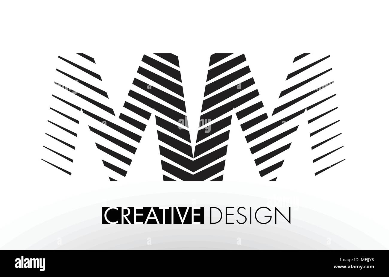 MM M M Lines Letter Design with Creative Elegant Zebra Vector ...