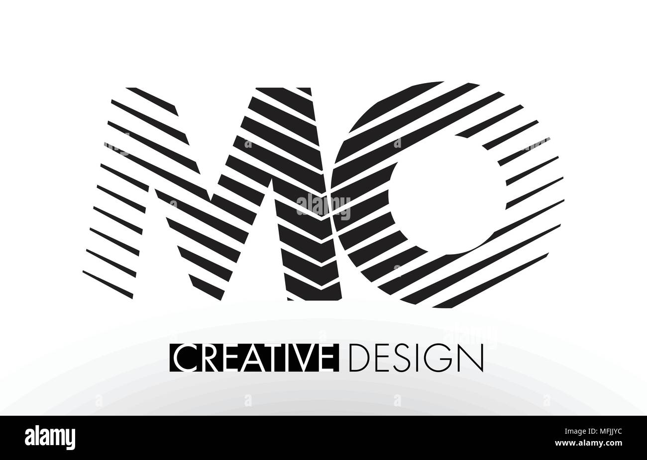 MO M O Lines Letter Design with Creative Elegant Zebra Vector ...