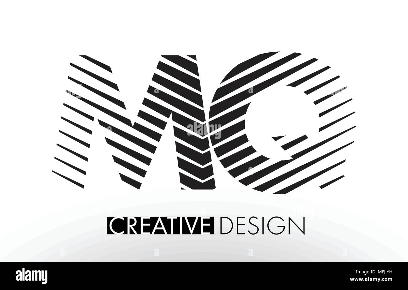 MQ M Q Lines Letter Design with Creative Elegant Zebra Vector ...