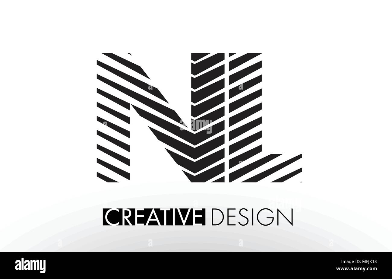 NL N L Lines Letter Design with Creative Elegant Zebra Vector ...