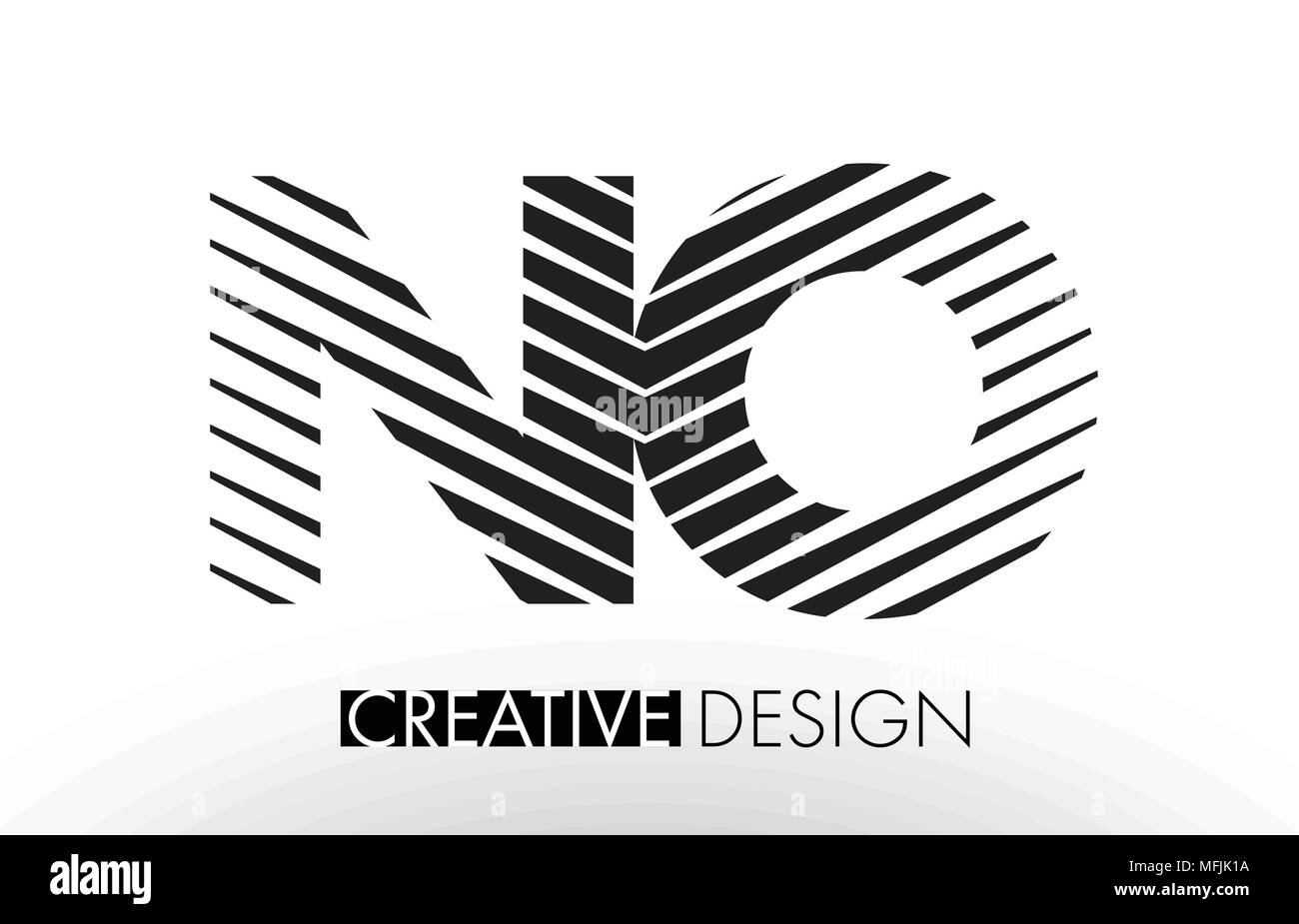 NO N O Lines Letter Design with Creative Elegant Zebra Vector ...