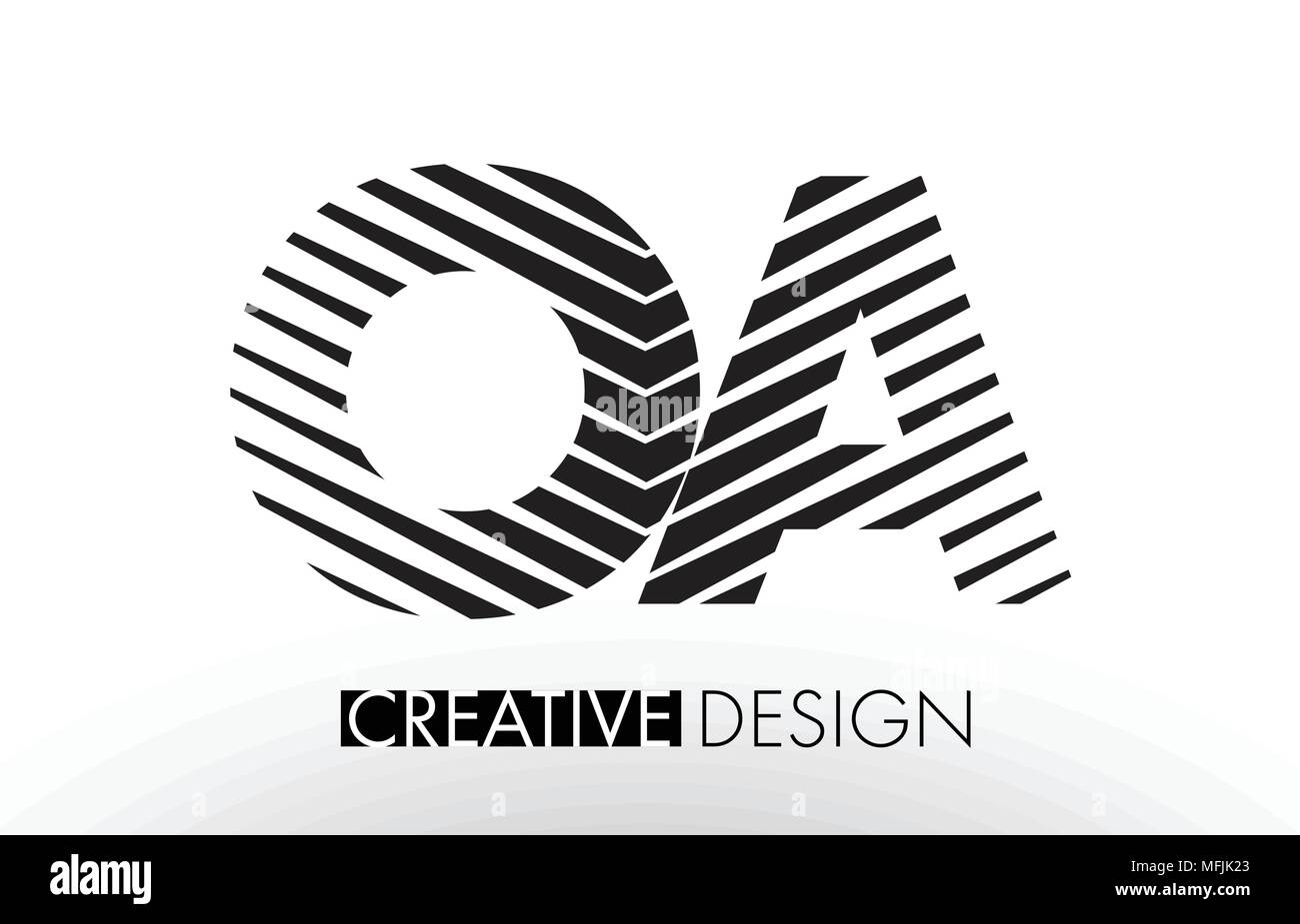 Oa O A Lines Letter Design With Creative Elegant Zebra Vector Illustration Stock Vector Image