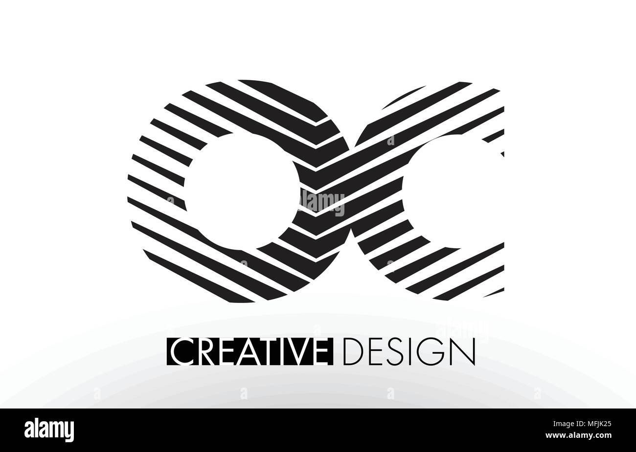 OC O C Lines Letter Design with Creative Elegant Zebra Vector ...