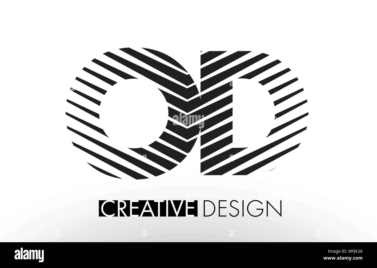 OD O D Lines Letter Design with Creative Elegant Zebra Vector ...