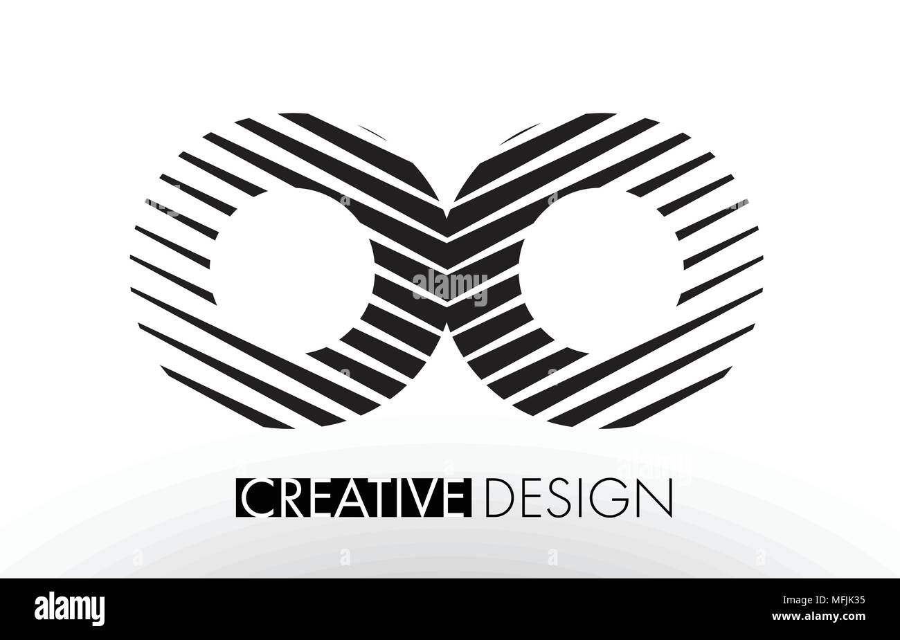 OO O Lines Letter Design with Creative Elegant Zebra Vector ...