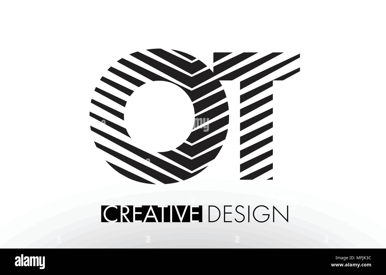 OT O T Lines Letter Design with Creative Elegant Zebra Vector ...