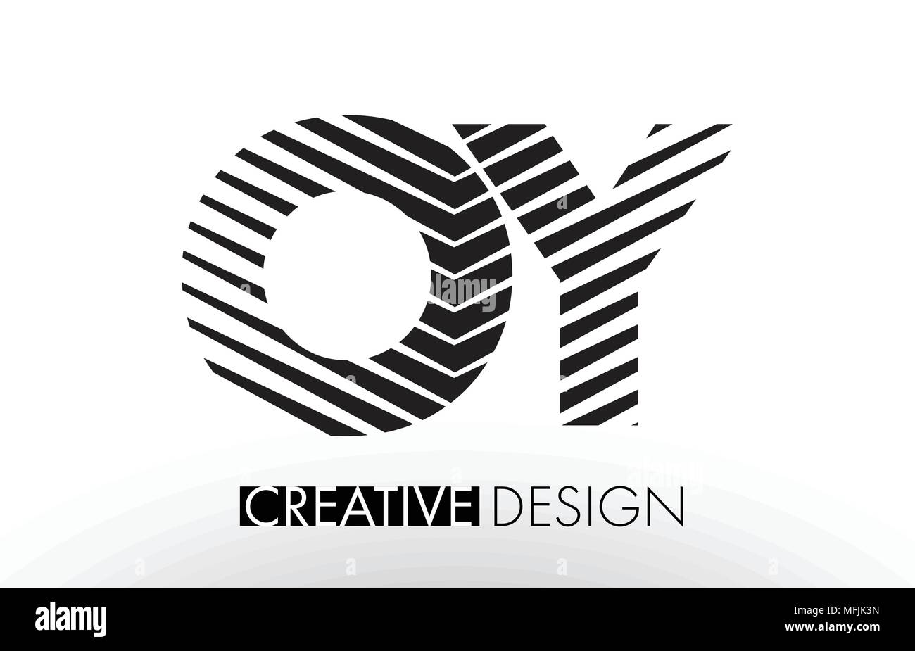 OY O Y Lines Letter Design with Creative Elegant Zebra Vector ...