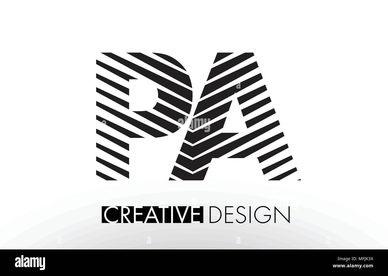 PA P A Lines Letter Design with Creative Elegant Zebra Vector ...