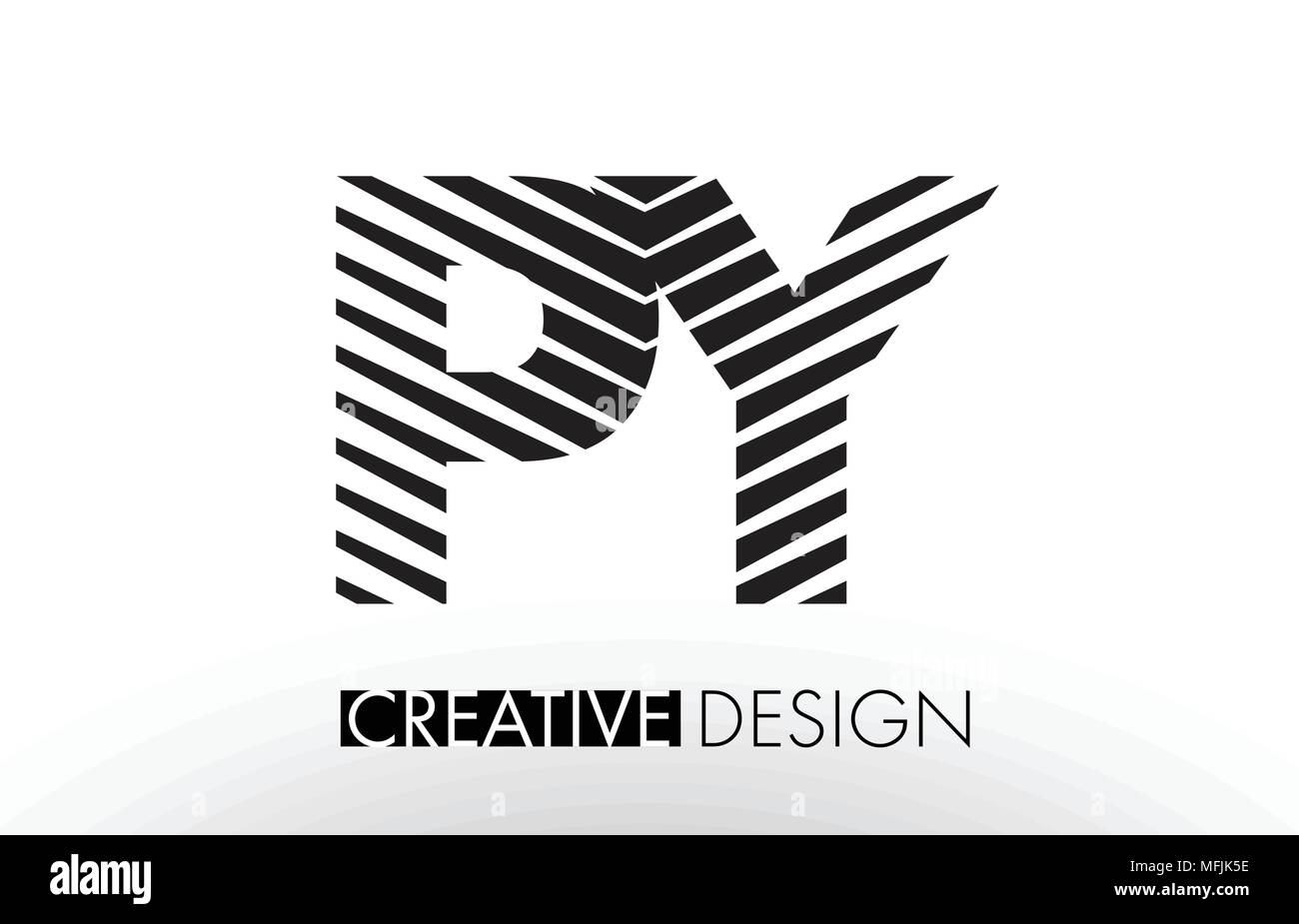 PY P Y Lines Letter Design with Creative Elegant Zebra Vector ...