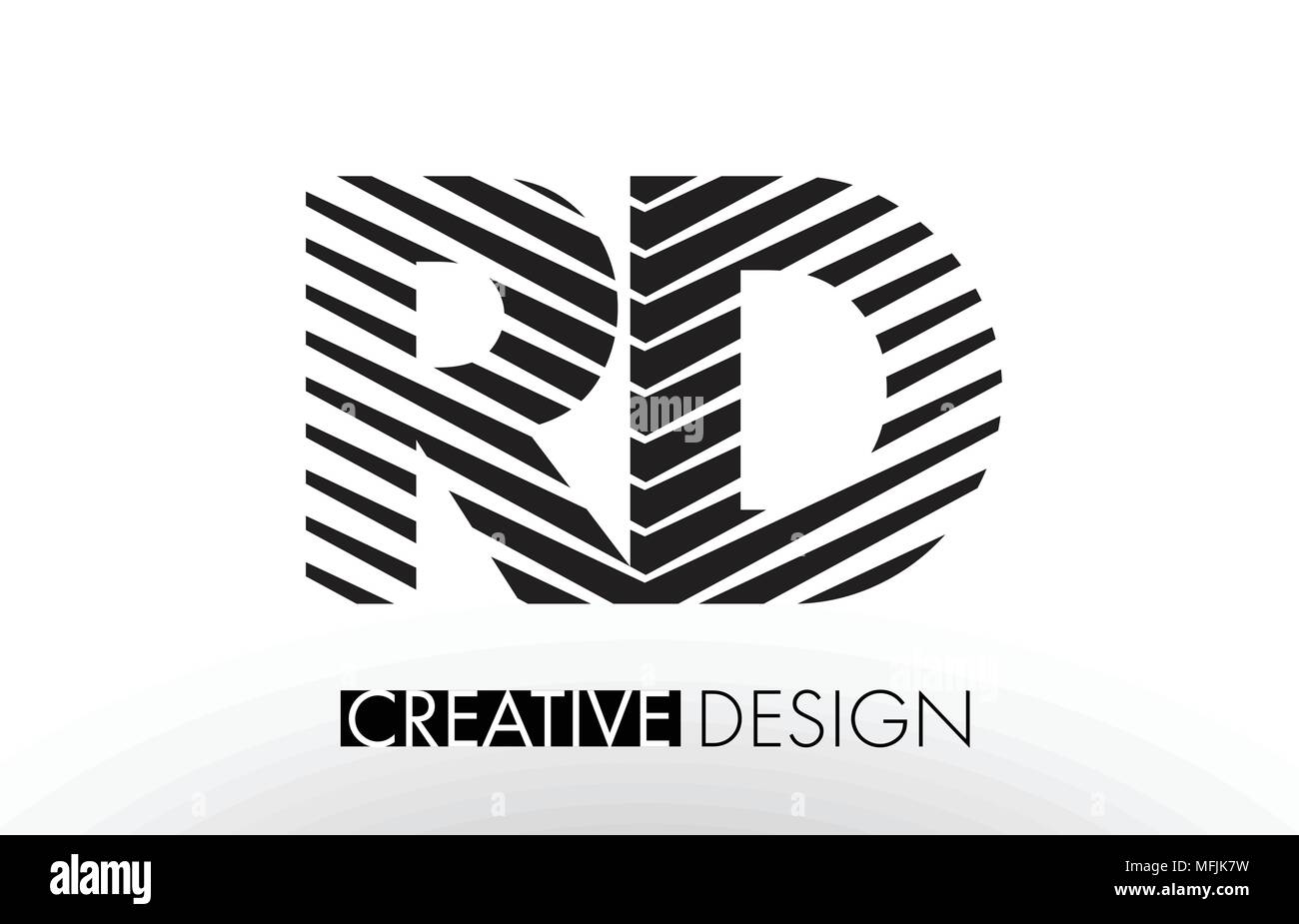 RD R D Lines Letter Design with Creative Elegant Zebra Vector ...