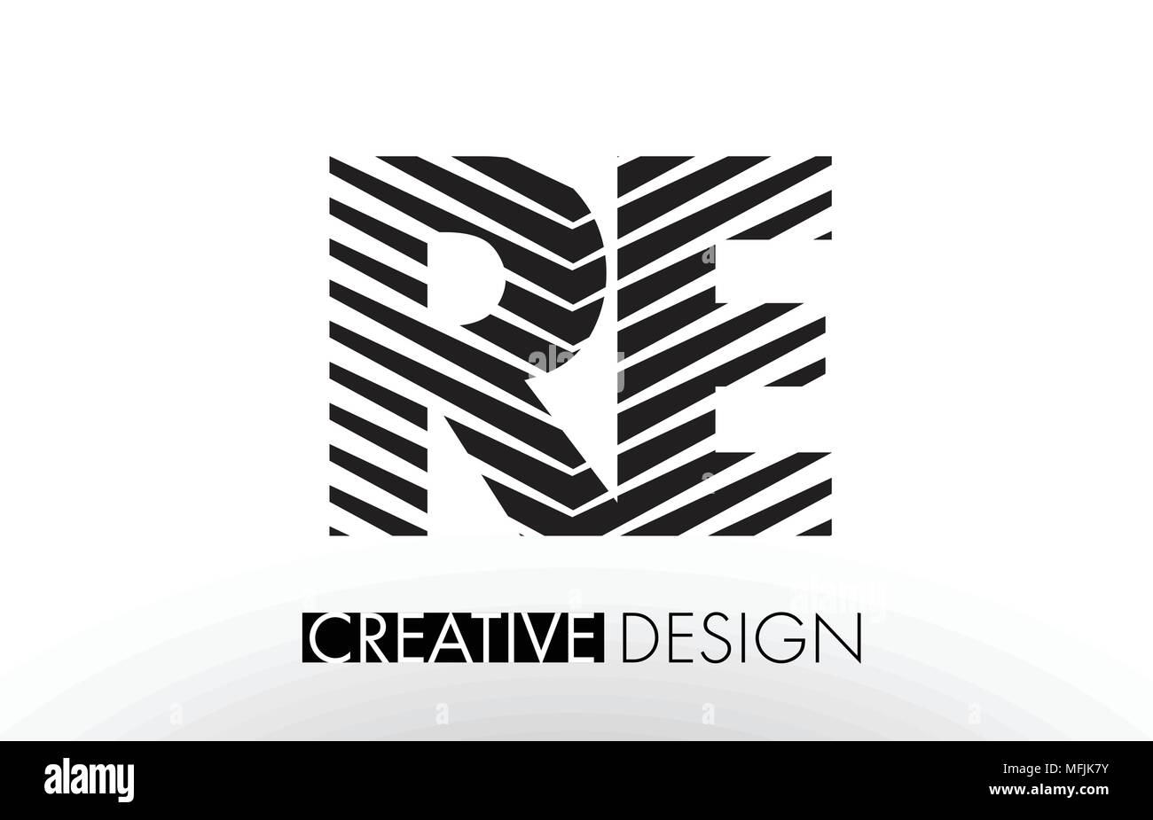 RE R E Lines Letter Design with Creative Elegant Zebra Vector ...