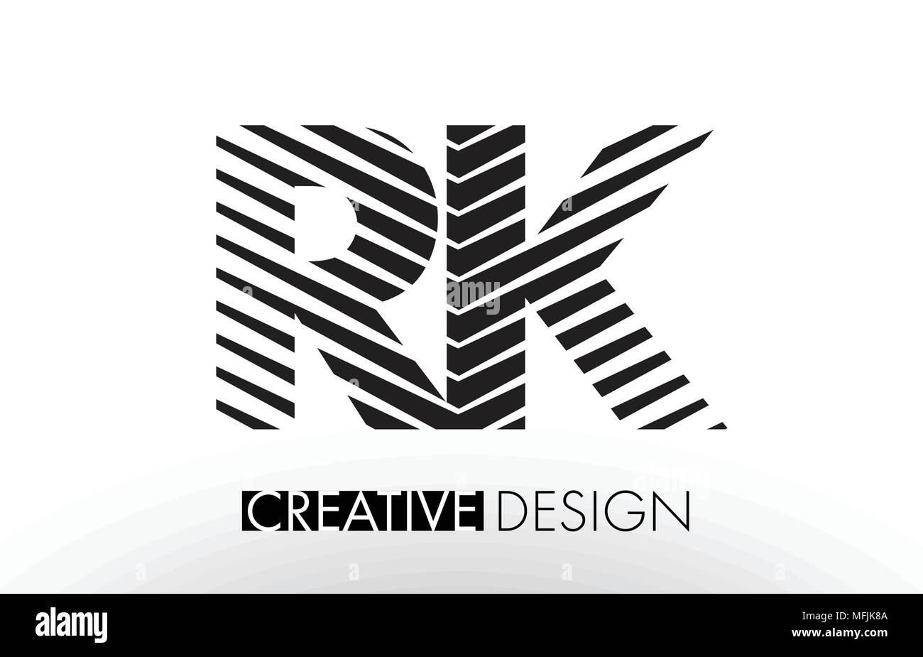 Rk R K Lines Letter Design With Creative Elegant Zebra Vector Illustration Stock Vector Image