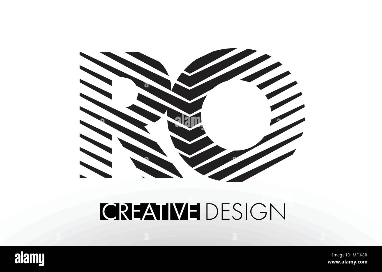 RO R O Lines Letter Design with Creative Elegant Zebra Vector ...