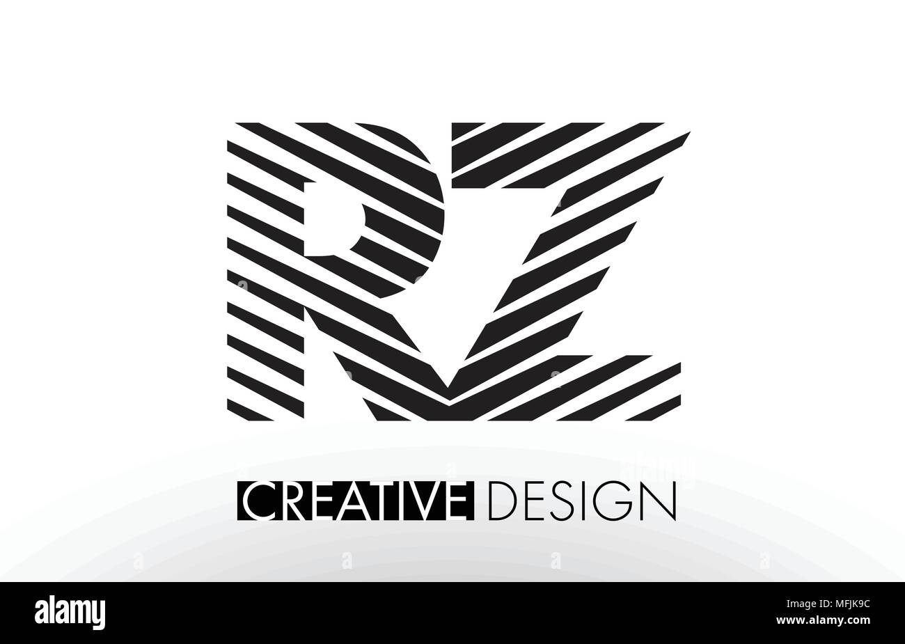 RZ R Z Lines Letter Design with Creative Elegant Zebra Vector ...