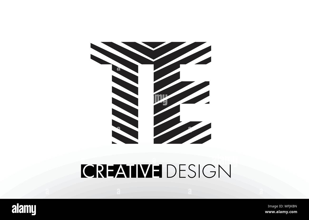 TE T E Lines Letter Design with Creative Elegant Zebra Vector ...
