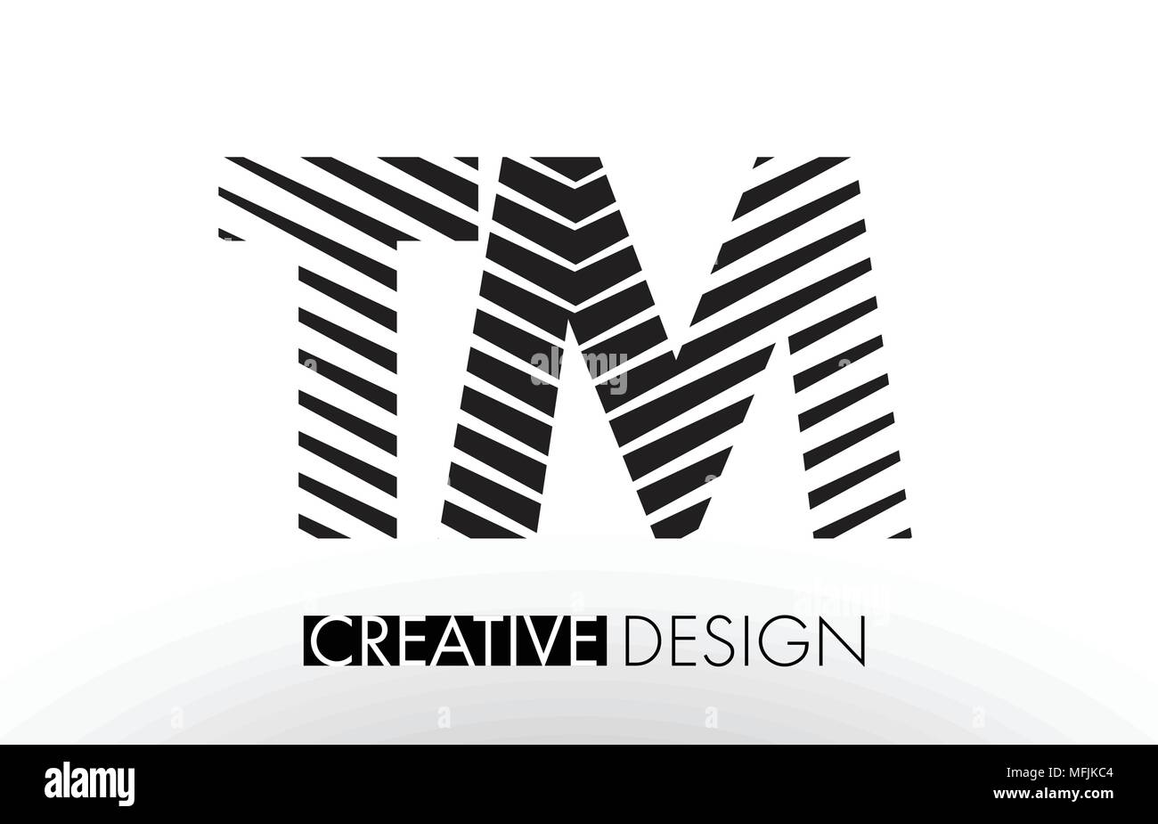 TM T M Lines Letter Design with Creative Elegant Zebra Vector ...