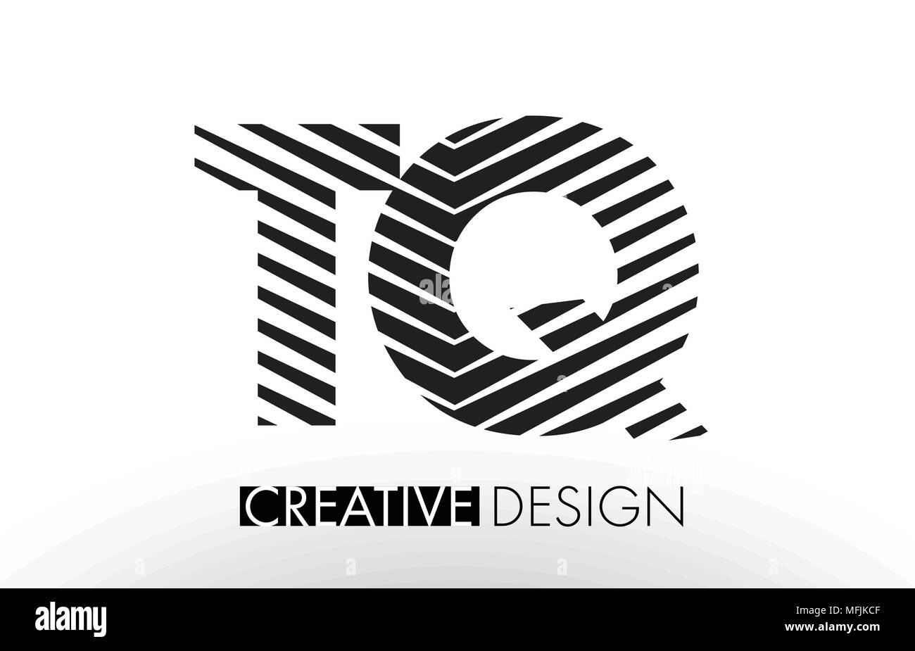 TQ T Q Lines Letter Design with Creative Elegant Zebra Vector ...