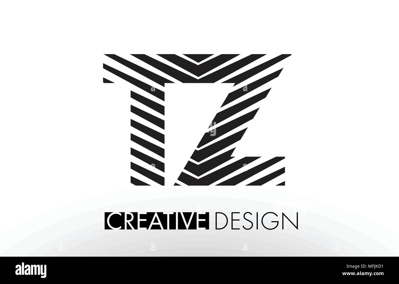 TZ T Z Lines Letter Design with Creative Elegant Zebra Vector ...