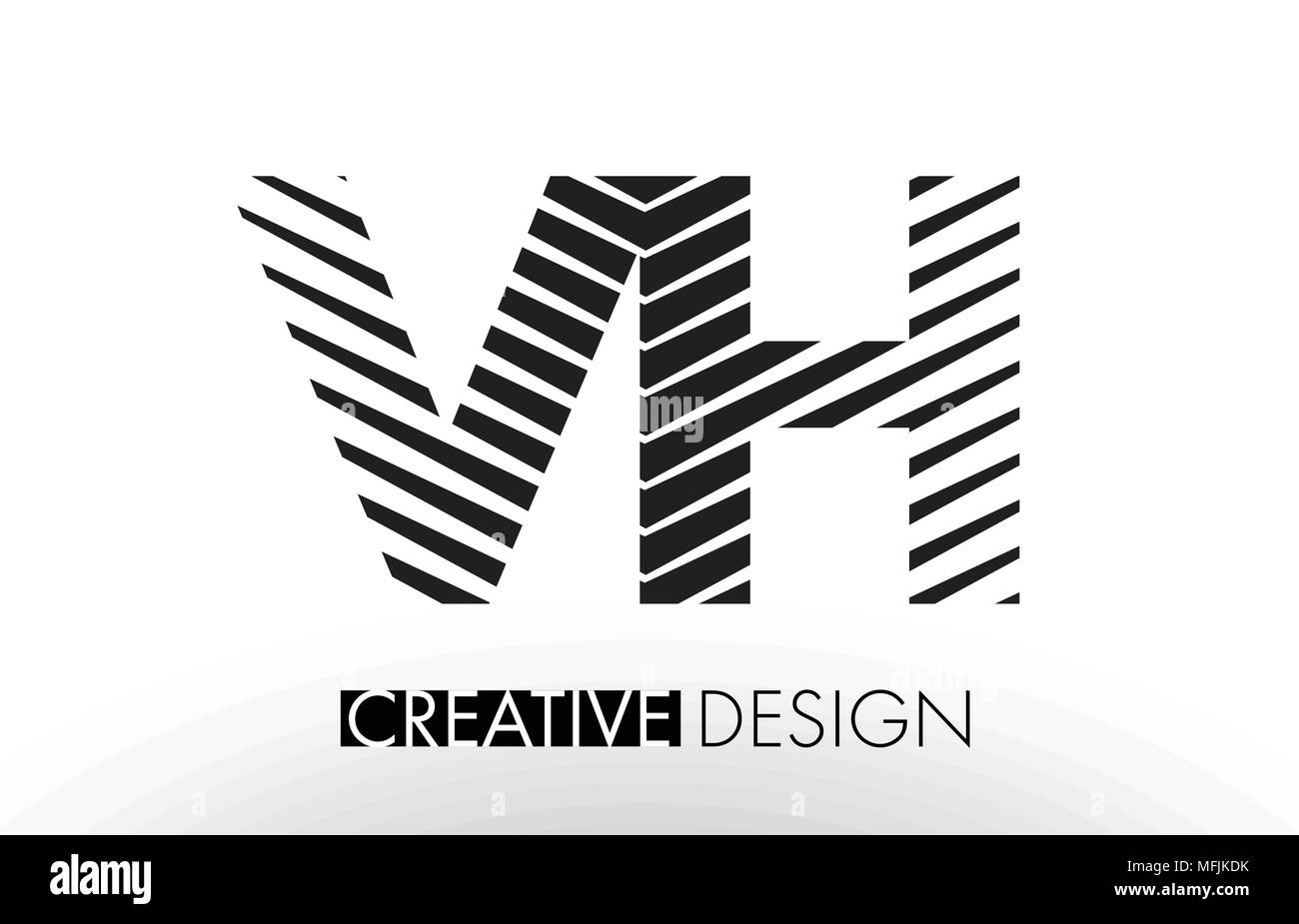 VH V H Lines Letter Design with Creative Elegant Zebra Vector ...