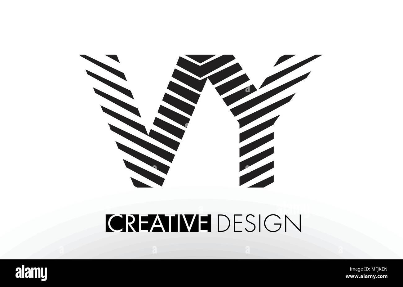 VY V Y Lines Letter Design with Creative Elegant Zebra Vector ...