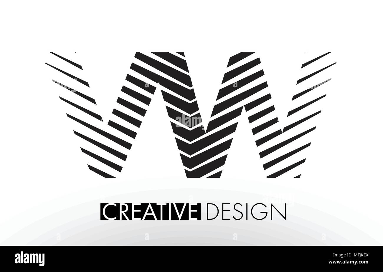 VW V W Lines Letter Design with Creative Elegant Zebra Vector ...
