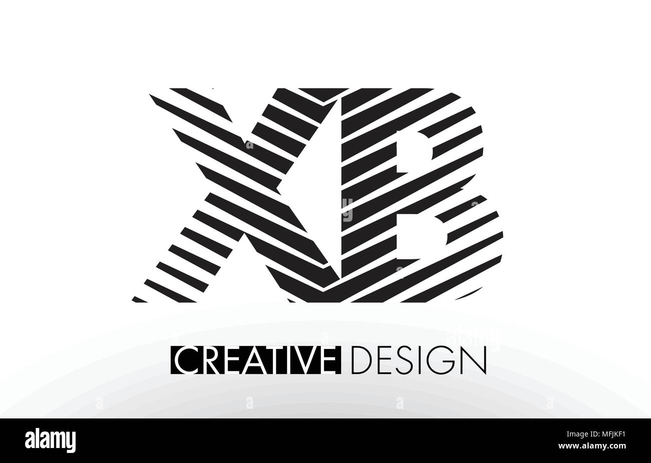 XB X B Lines Letter Design with Creative Elegant Zebra Vector ...